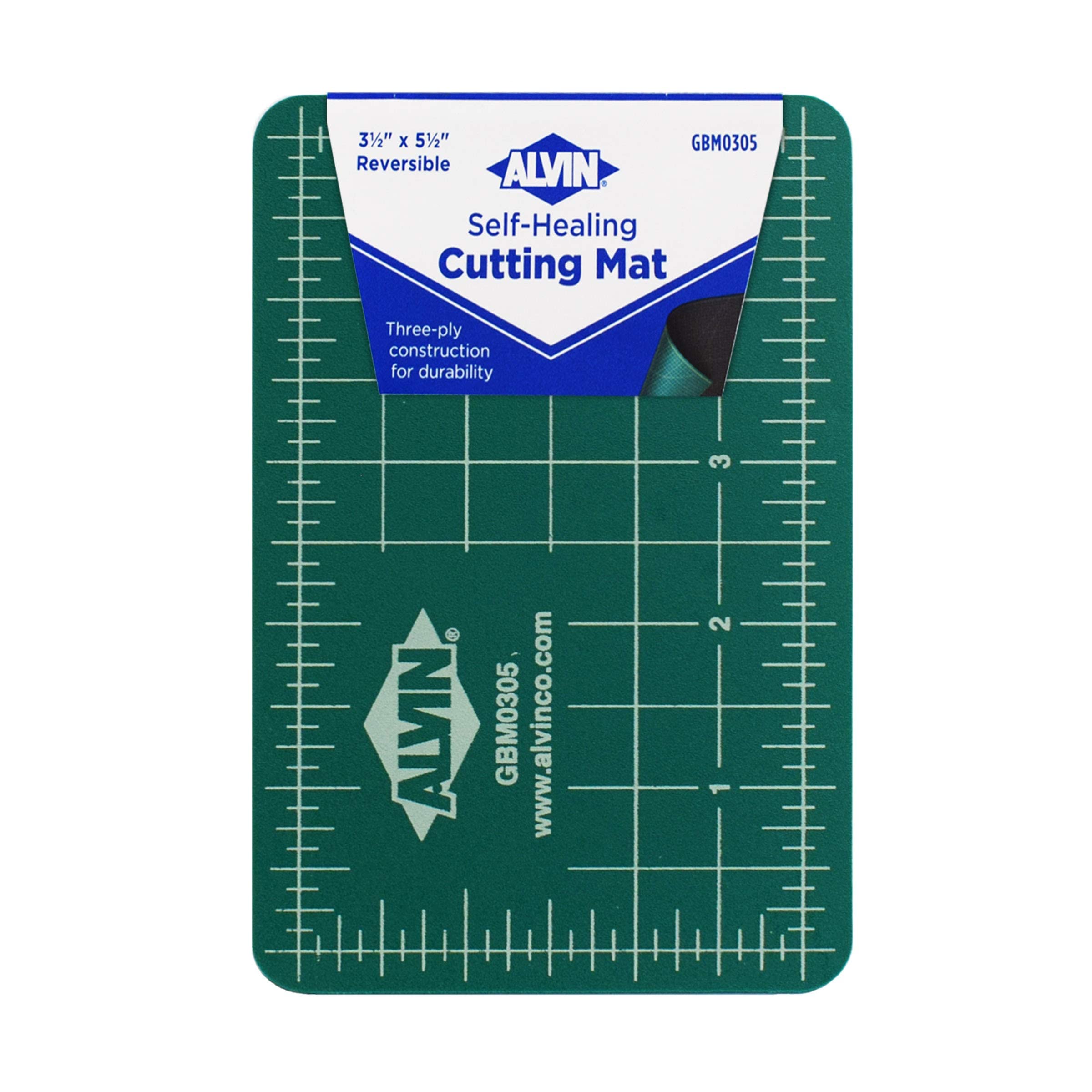 ALVIN GBM Series Professional Self-Healing Cutting Mat, Green/Black Double-Sided, Rotary Cutting Board for Crafts, Sewing, Fabric - 3.5 x 5.5 inches