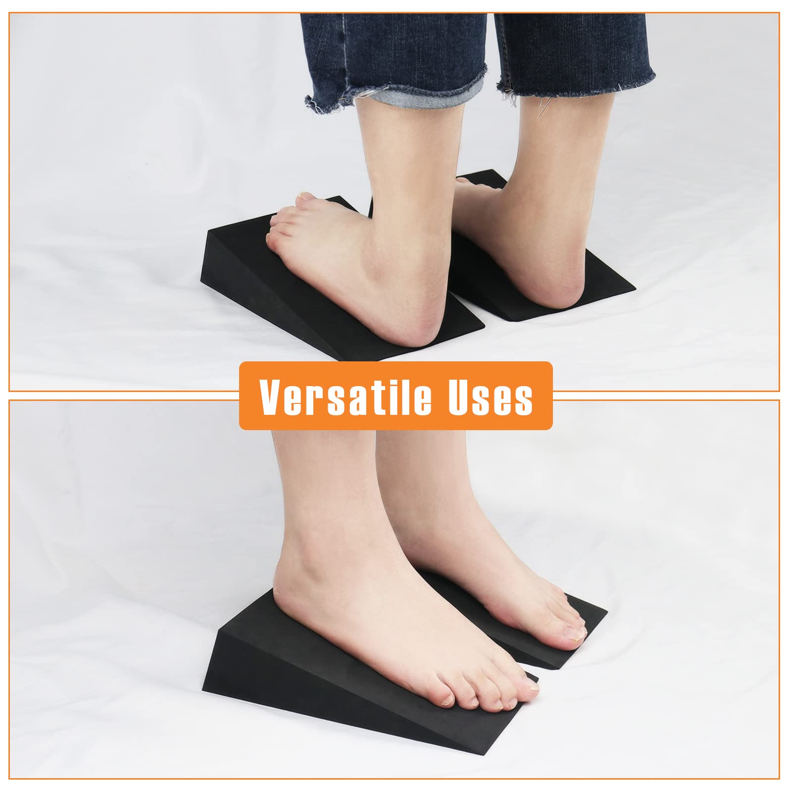 Annisport Yoga Foam Wedges, 2 Pack Slant Board Calf Stretching Squat Wedge Block Physical Therapy Wedges Heel Wedge for Squats-9x6x2 inches, Black