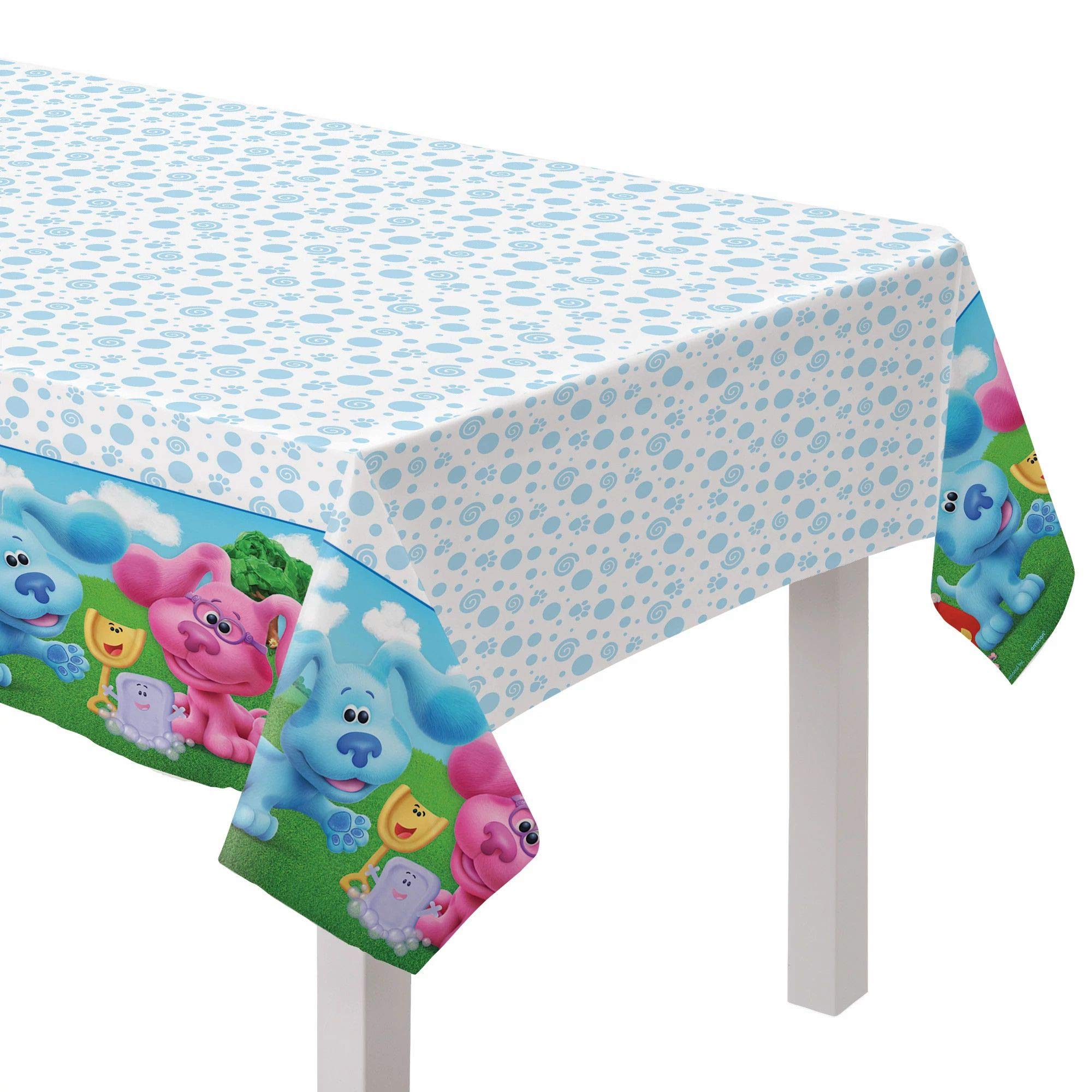 Amscan Blues Clues-Blue Party Supplies Pack Serves 16: 7" Plates Beverage Napkins Cups and Table Cover with Birthday Candles (Bundle for 16)