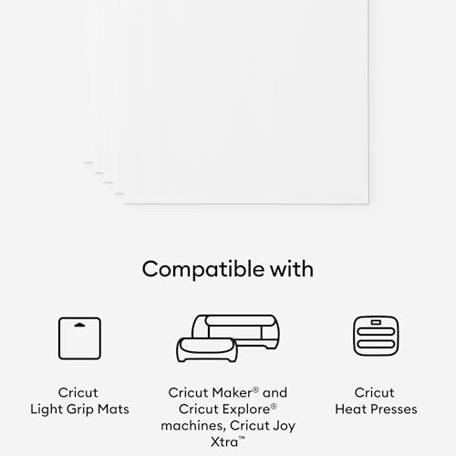 Cricut Printable Iron On Vinyl for Dark Fabrics - US Letter Size, (3ct), Printable HTV Vinyl for Inkjet Printer, Compatible with Cricut Maker, Expression and Cricut Joy Xtra Machines