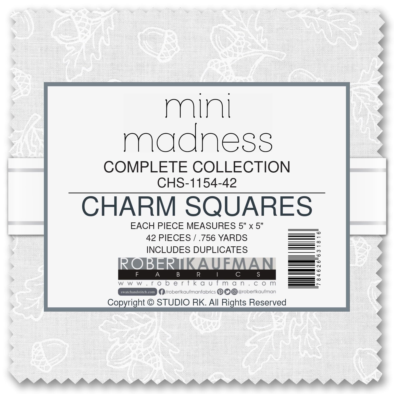 Mini Madness Charm Square 42 5-inch Squares Charm Pack Robert Kaufman Fabrics CHS-1154-42