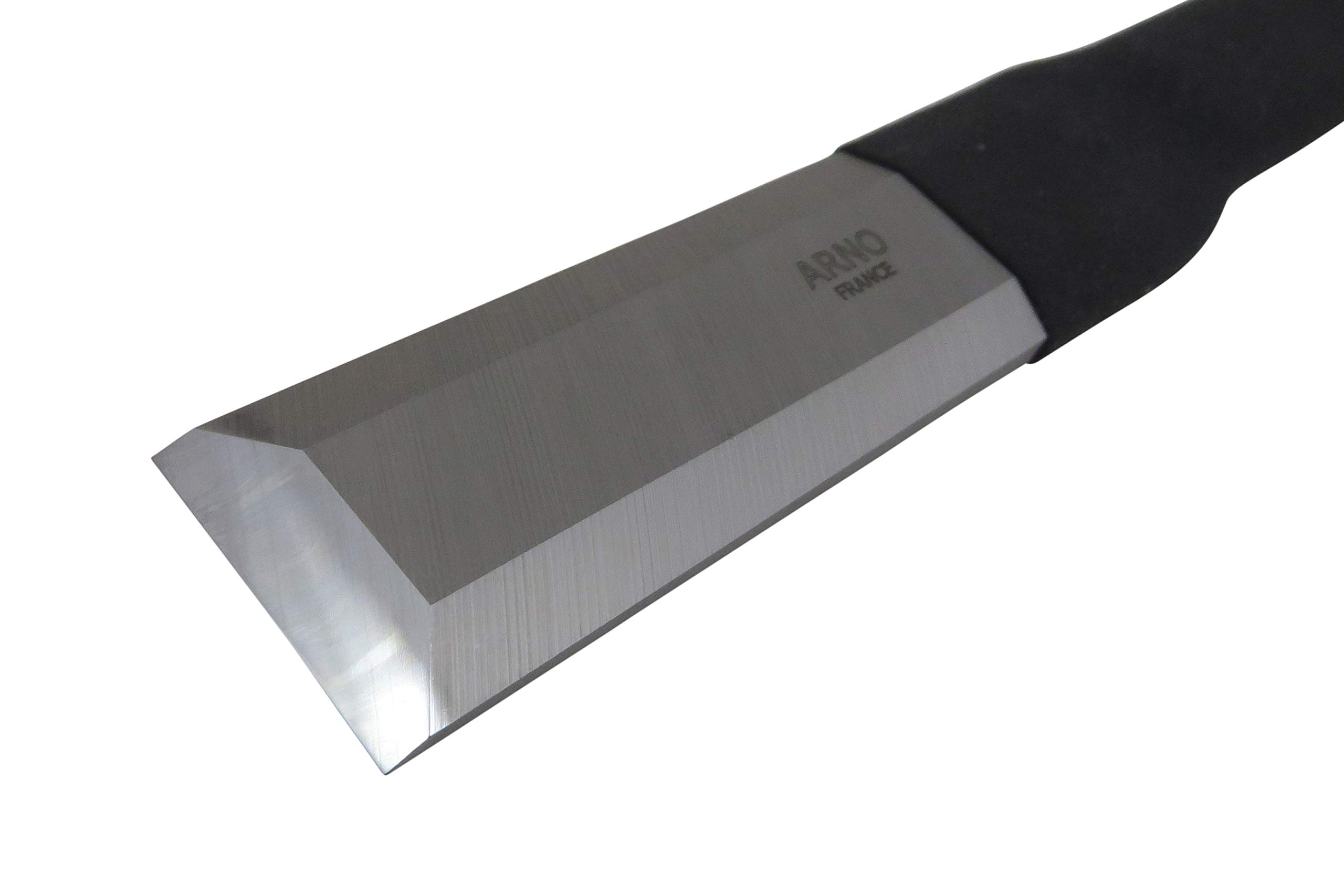 Arno 467863 Solid Steel French Timber Framing Slick Chisel 35 mm (1-3/8 Inch) Wide x 14 Inches Long RC 58-60 PVC Dipped Handles