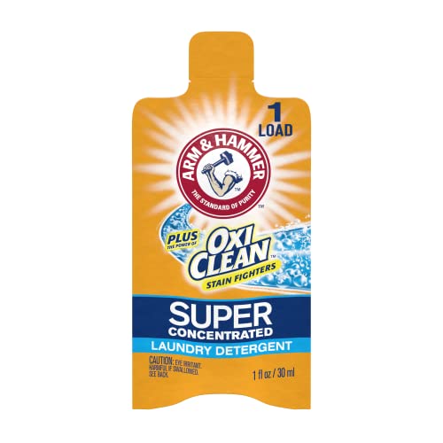 Arm & Hammer Plus OxiClean Super Concentrated Liquid Laundry Detergent, Pack of 50, Single Load Packets