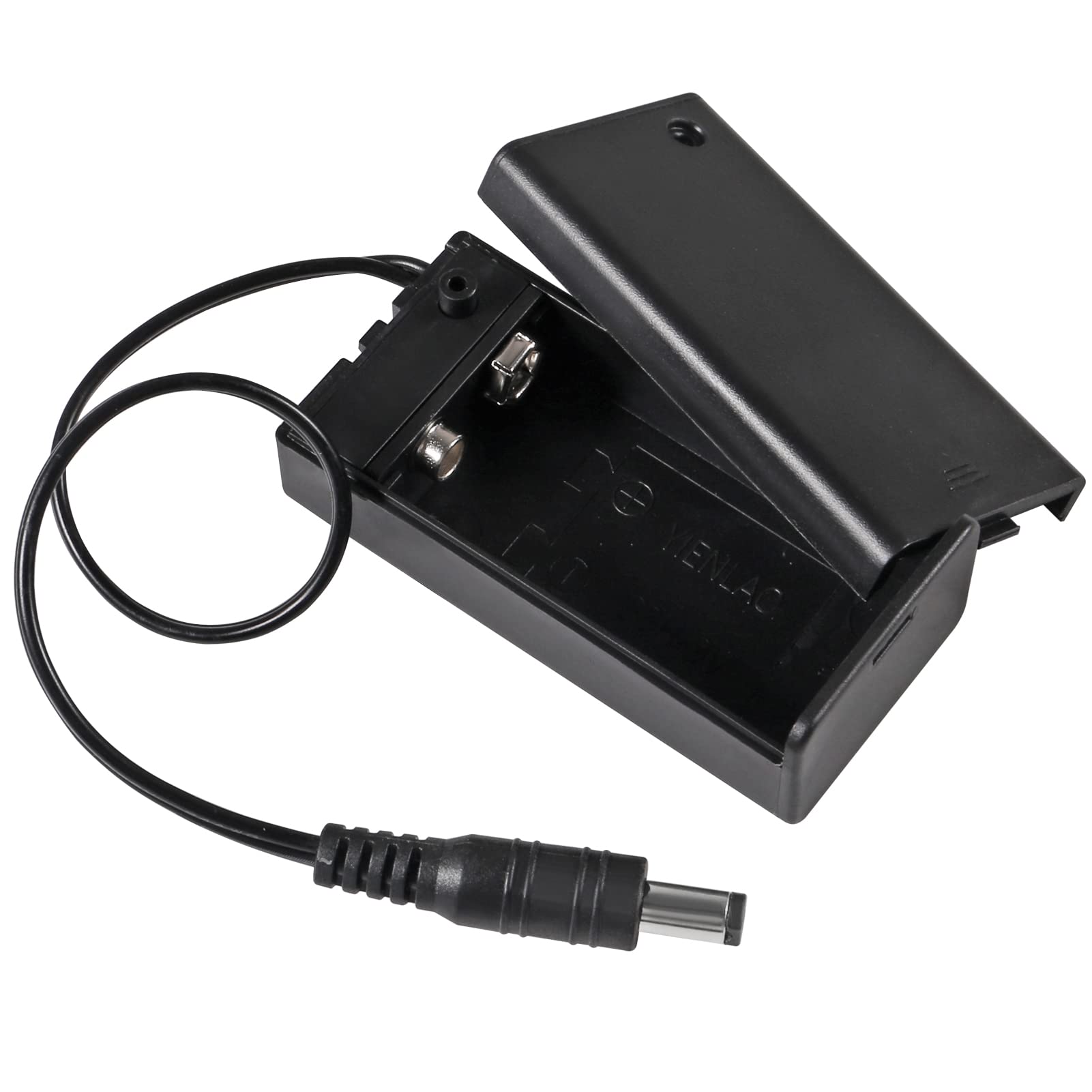 AEDIKO 8pcs 9V Battery Holder 9V Battery Holder with ON/Off Switch 9V Battery Case with DC 5.5 x 2.1mm 9V Battery Case Holder with Cover Storage Case Holder