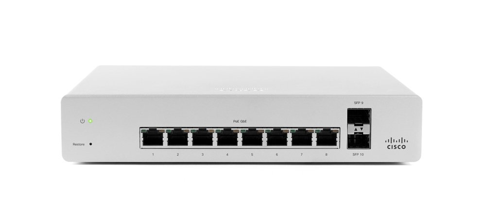 Meraki Cloud Managed MS220 Series 8 Port Gigabit PoE Switch - 8x 1GbE Ports - MS220-8P