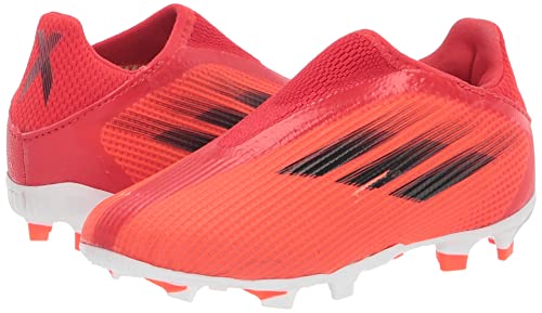 adidas X Speedflow.3 Laceless Firm Ground Soccer Shoe, Red/Black/Solar Red, 5 US Unisex Big Kid