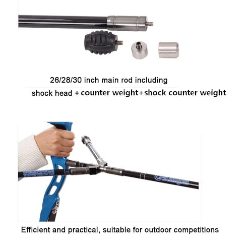 AMEYXGS 3/4/5/10/12/26/28/30 Inch Carbon Fiber Bow Stabilizer Balance Bar Stabilizer Extension Pole Rod Bow Stabilizer for Recurve Bow and Compound Bow (Gray 12 inch)