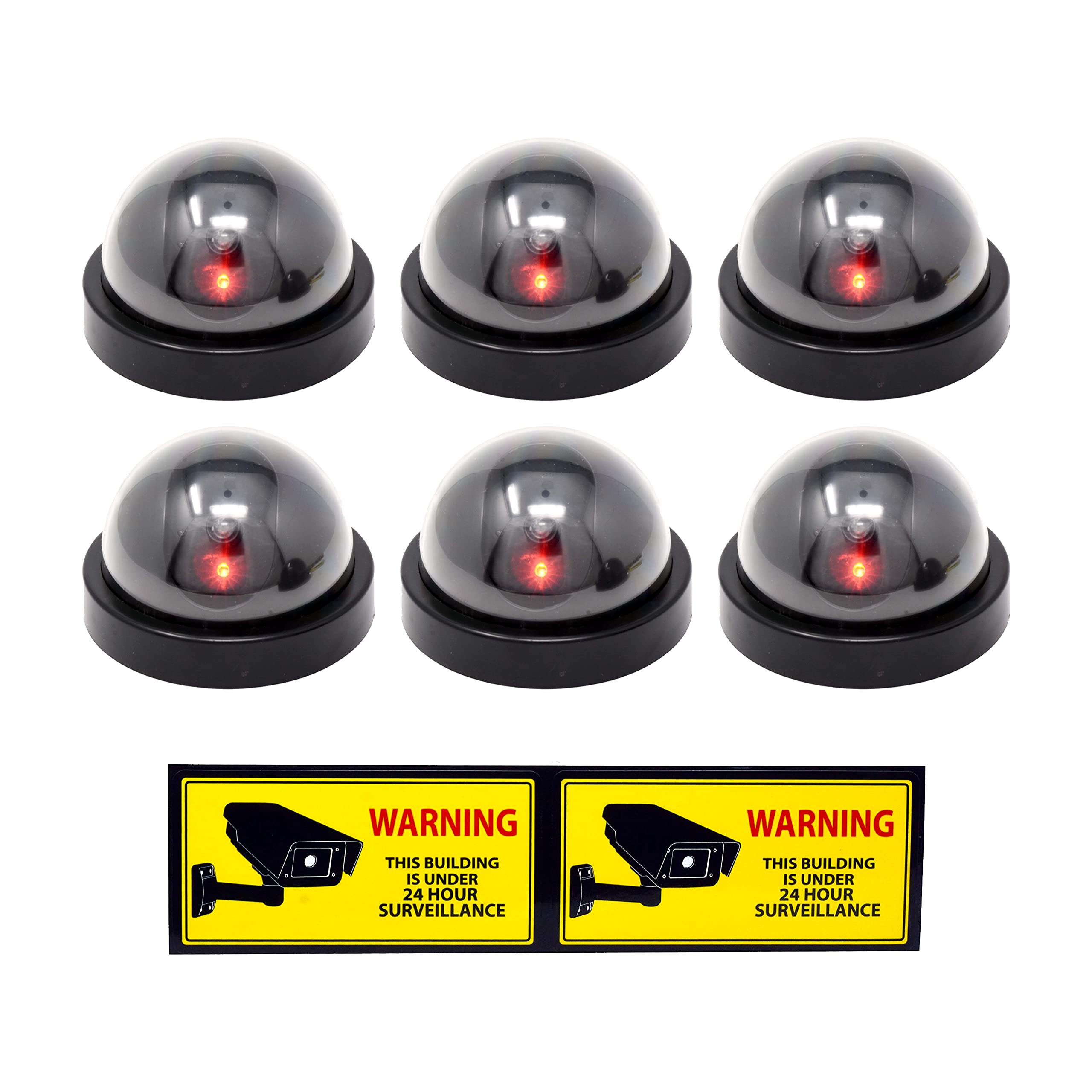 Mandala Crafts Fake Security Cameras with Led Light - Dummy Security Cameras - 6 Fake Surveillance Fake Camera Outdoor Indoor Simulated CCTV Fake Video Cameras