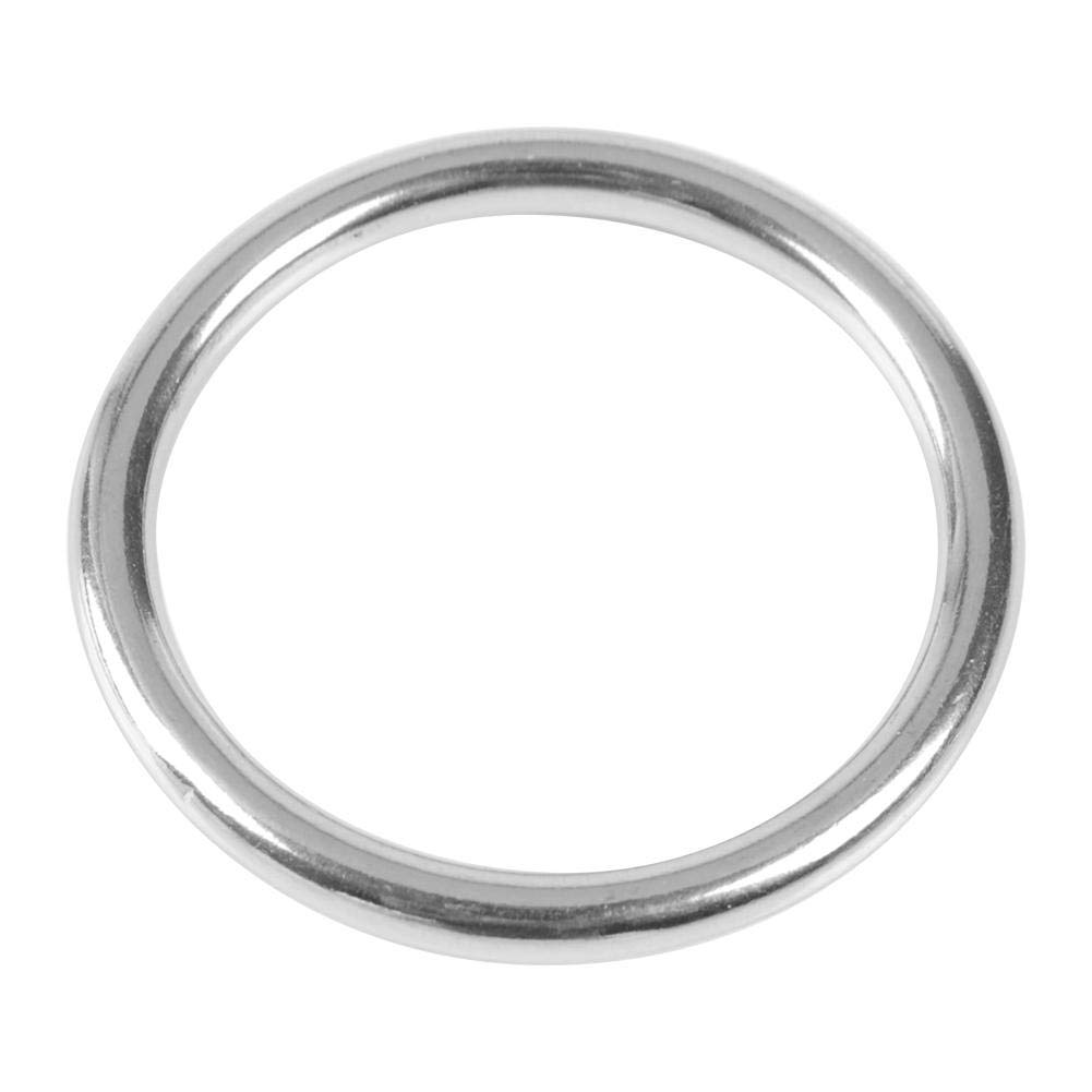Alomejor 304 Stainless Steel Welded O Ring Line Dia. 5mm for Pet Collar Solid Strong Bearing Capacity Ring Diving Accessory(05045-Line Dia. 5mm Inner Dia. 45mm)
