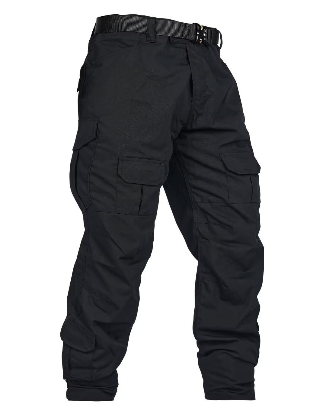 AKARMY Men's Hiking Pants, Camo Cargo Pants, Lightweight Work Pants Outdoor Travel Casual Pants with Multi-Pocket G4WF Black 36