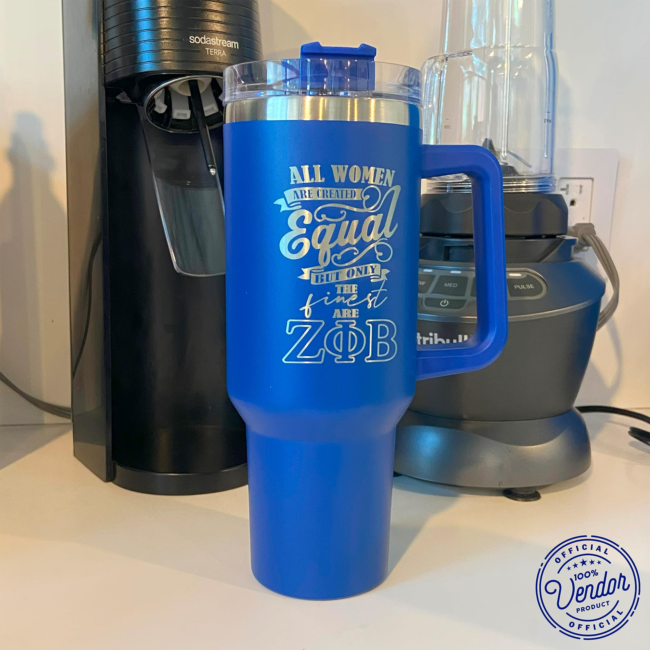 BBGreek Zeta Phi Beta Official Vendor - Stainless Steel Insulated Tumbler - 40 oz - Sorority Paraphernalia