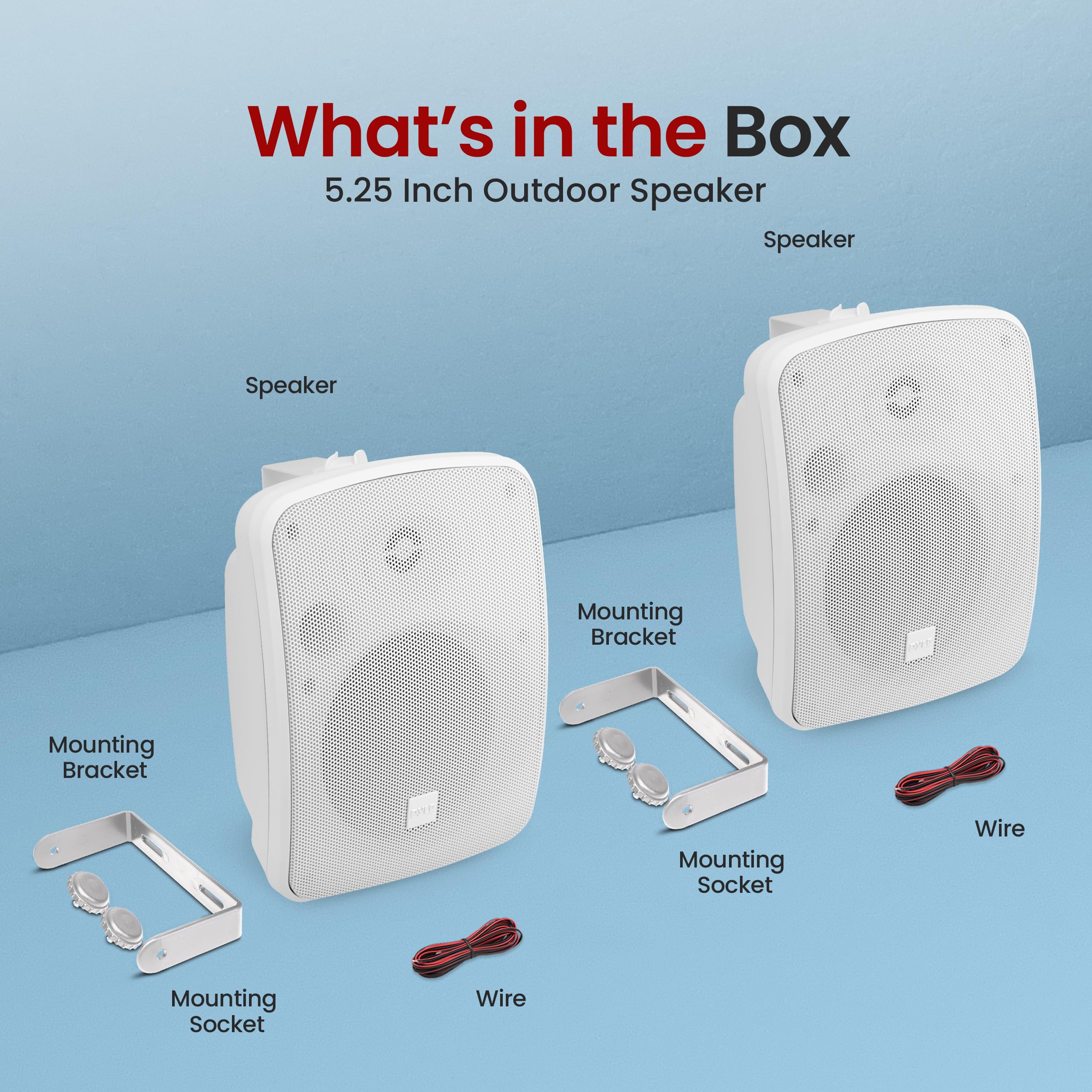 Pyle Indoor Outdoor Wireless Bluetooth Speaker System-2-Way Active/Passive Pair - 5.25in, LED Lights,600Watt Peak Power,Weatherproof,Wall/Ceiling Mounted Speakers w/Metal Grill, Universal Mount-White