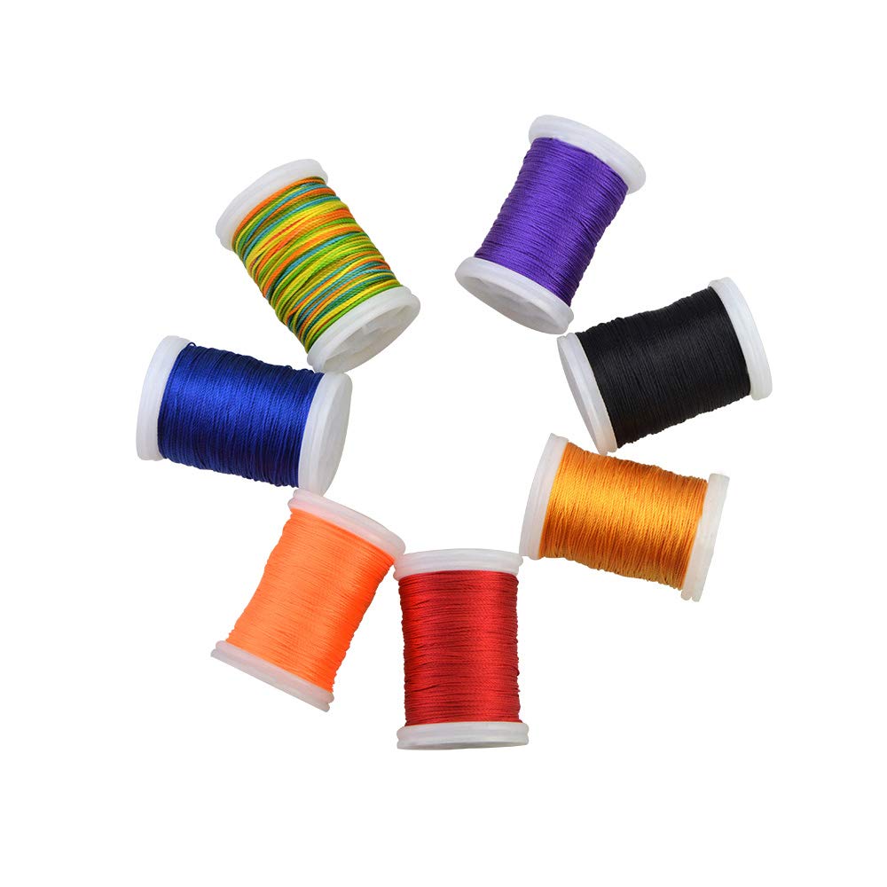AMEYXGS Archery Bow String Serving Thread Nylon Bowstring Serving Material Bowstring Protector for Protect and Repair for Various Bowstring(Pack of 2) (Colorful)