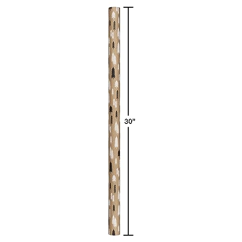 American Greetings 80 sq. ft. Kraft Wrapping Paper Bundle (Snowmen) for Christmas and All Holidays (4 Rolls 30 in. x 8 ft.)