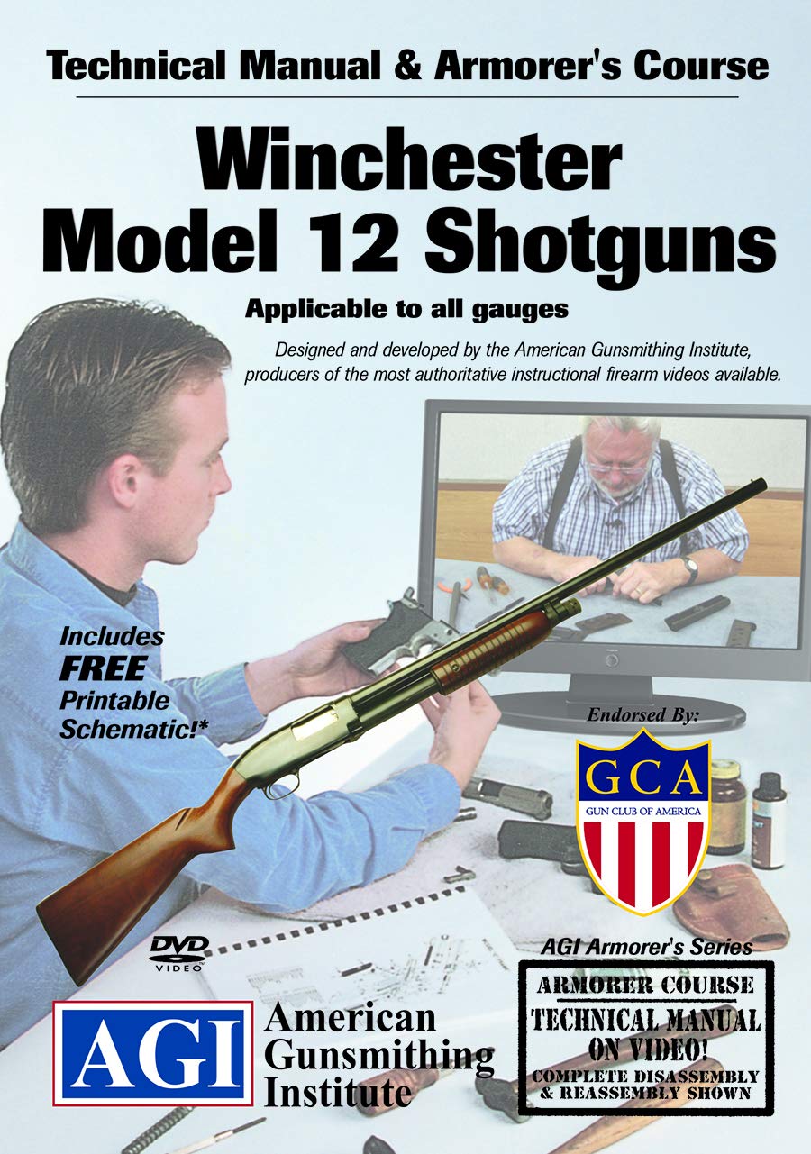 American Gunsmithing Institute Armorer’s Course Video on DVD for Winchester Model 12 Shotguns - Technical Instructions for Disassembly, Cleaning, Reassembly and More