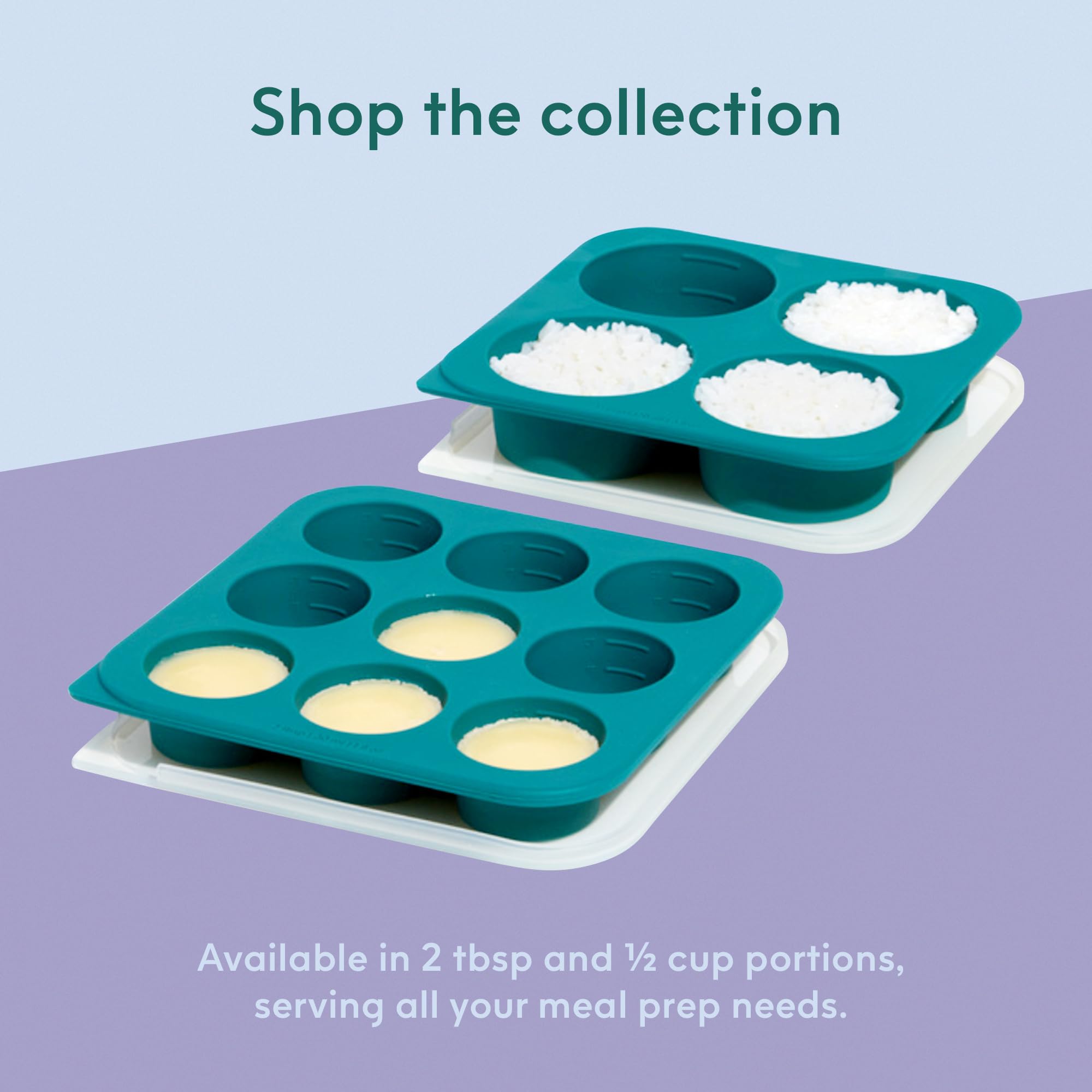 Anytime Freezer Tray | Anyday Microwave Cookware | Soup Freezer Molds | Silicone Molds | Freezer Containers for Food Storage Reusable | 1 x ½ Cup Tray