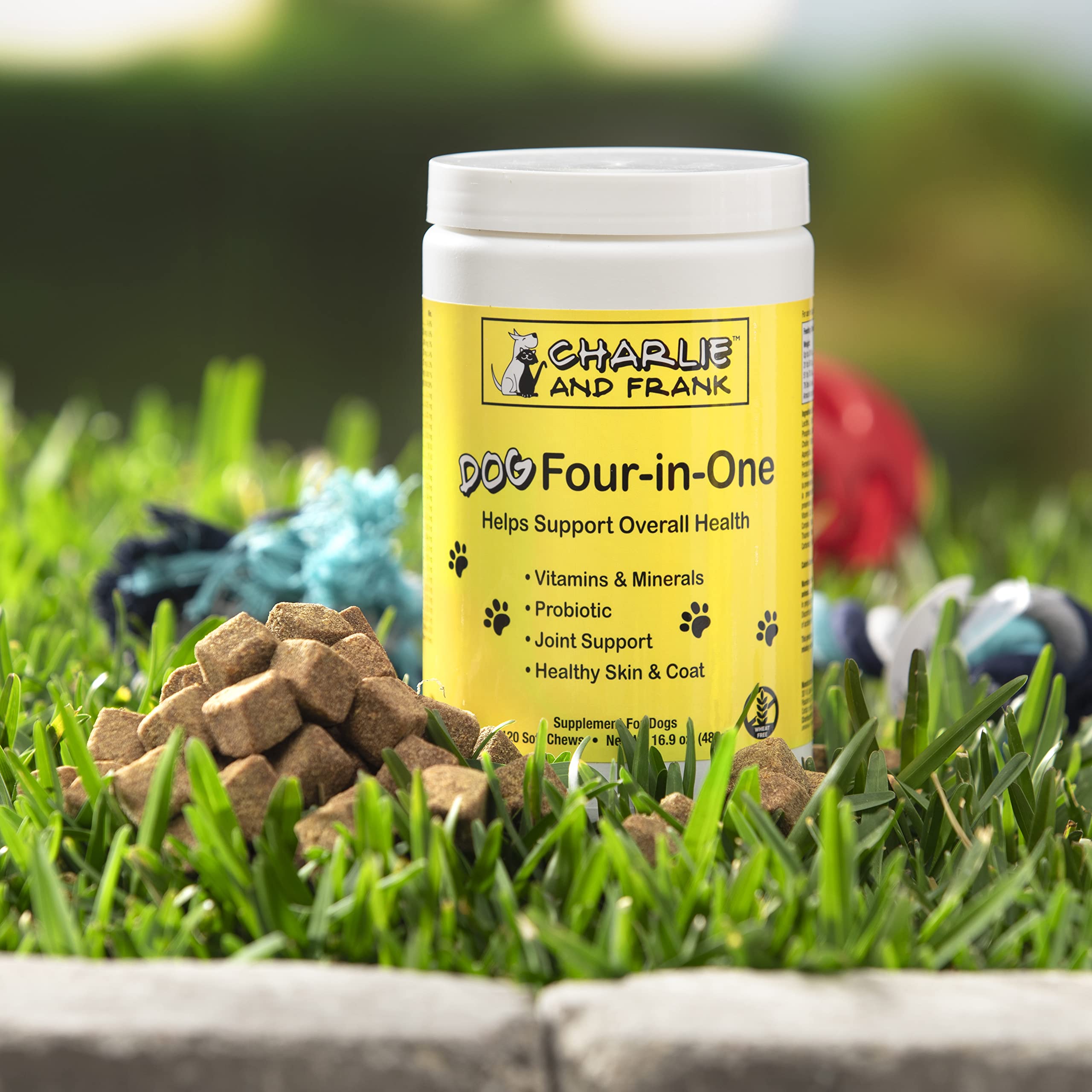 Charlie & Frank, Dog Four-in-One, Vitamins & Minerals, Probiotics, Joint Support, Healthy Skin & Coat, 120 Soft Chews