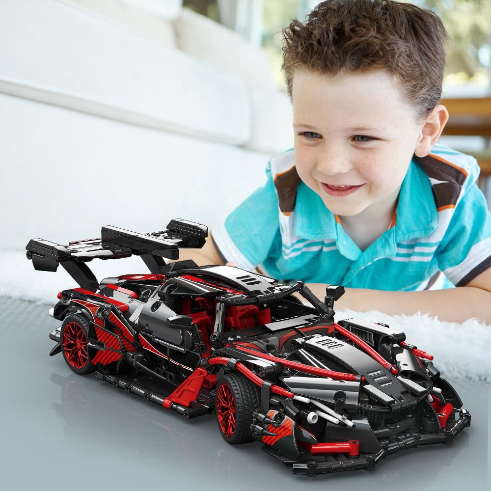 Mesiondy Adults Challenging Racing Car Building Blocks Kit,1:14 1391 Pieces Car Model Building Set DIY Toys for Boys Age 12 13 14 15 16