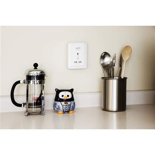 APC Wall Outlet Plug Extender, Surge Protector with USB Ports, P6WU2, (6) AC Multi Plug Outlet, 1080 Joule Surge Protection White