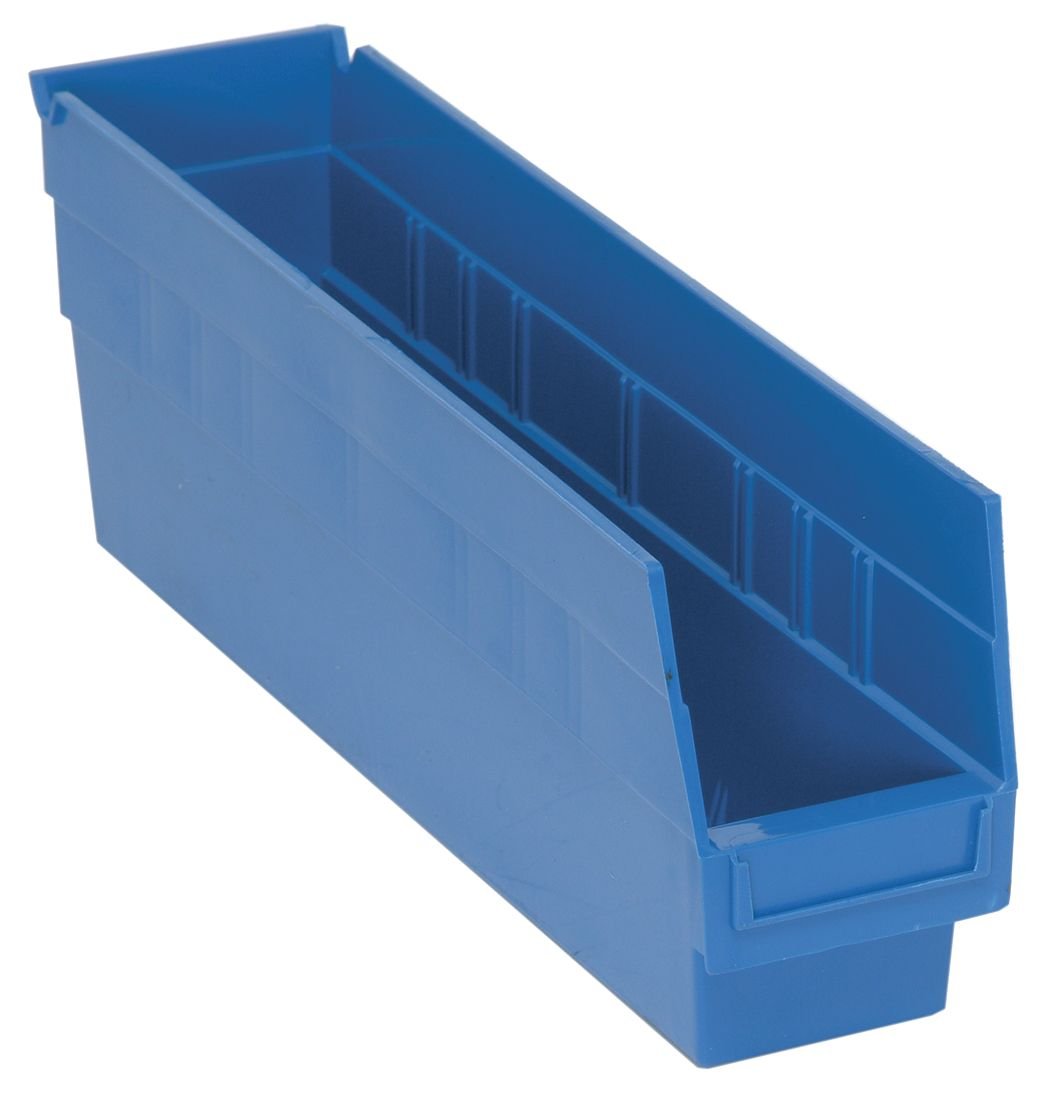 Quantum QSB803BL Store-MAX Shelf Bin, 17-7/8" Length x 4-3/8" Width x 8" Height, Blue, Pack of 20