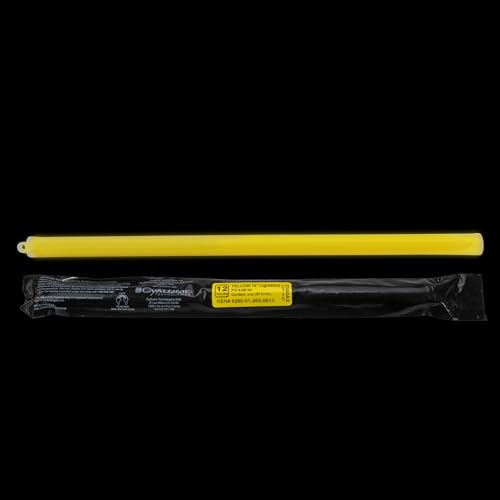 Cyalume Military Grade Yellow Glow Sticks - Premium Bright 6β ChemLight Emergency Glow Sticks with 8 Hour Duration (Bulk Pack of 10 Chem Lights)