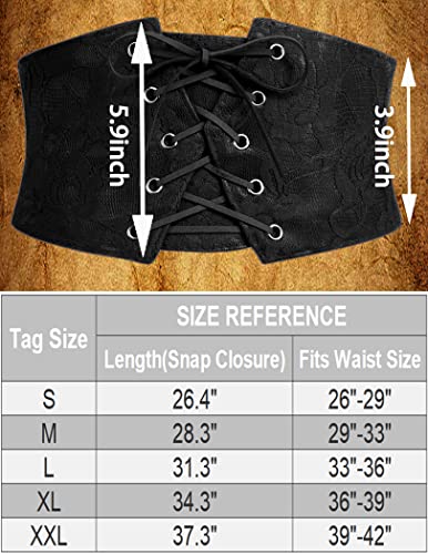Avidlove Womens Corset Belt Black Lace Corset Black Elastic Waist Belt Black M