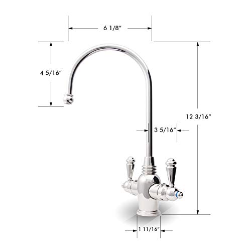 APEC Instant Hot and Cold Reverse Osmosis Drinking Water Dispenser Faucet Chrome (Arlington Faucet-HC-ARL-cm)