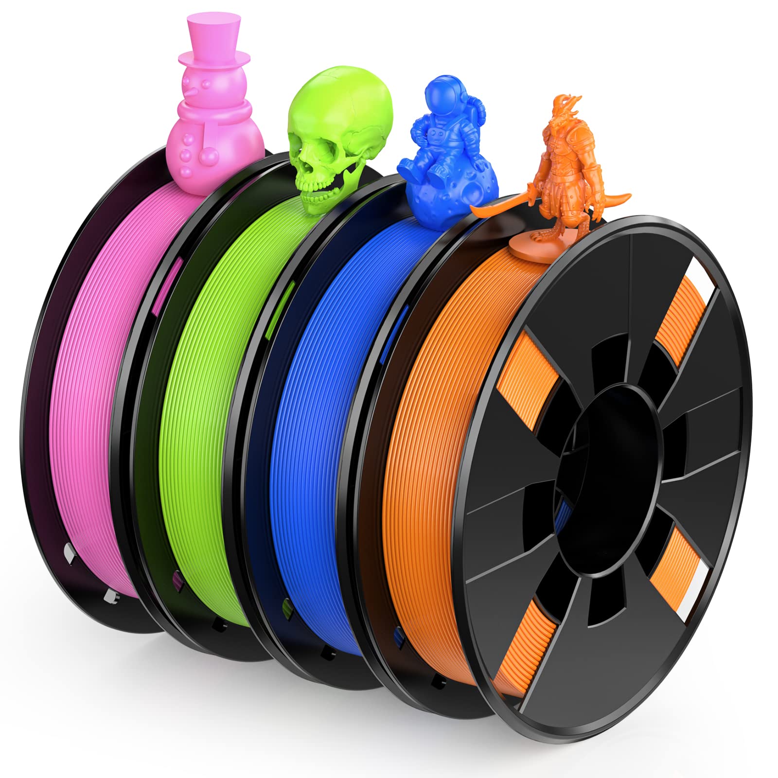 ENTINA 4 Colors PLA 3D Printer Filament for Tina 2, Dimensional Accuracy +/- 0.02mm, 1.75MM 200G 3D Printer Filament Bundle for 3D Printers