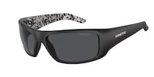 ARNETTE Hot Shot AN4182 219687 62MM Rubber Black/Dark Grey Rectangular Sunglasses for Men + BUNDLE with Designer iWear Eyewear Kit