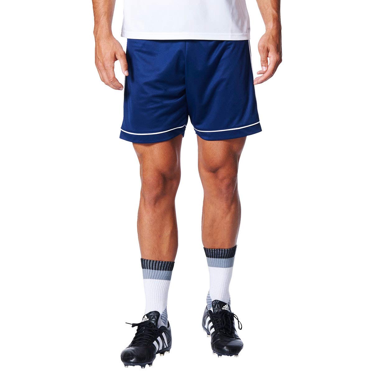 adidas Men's Squadra 17 Soccer Shorts, Dark Blue/White, Small
