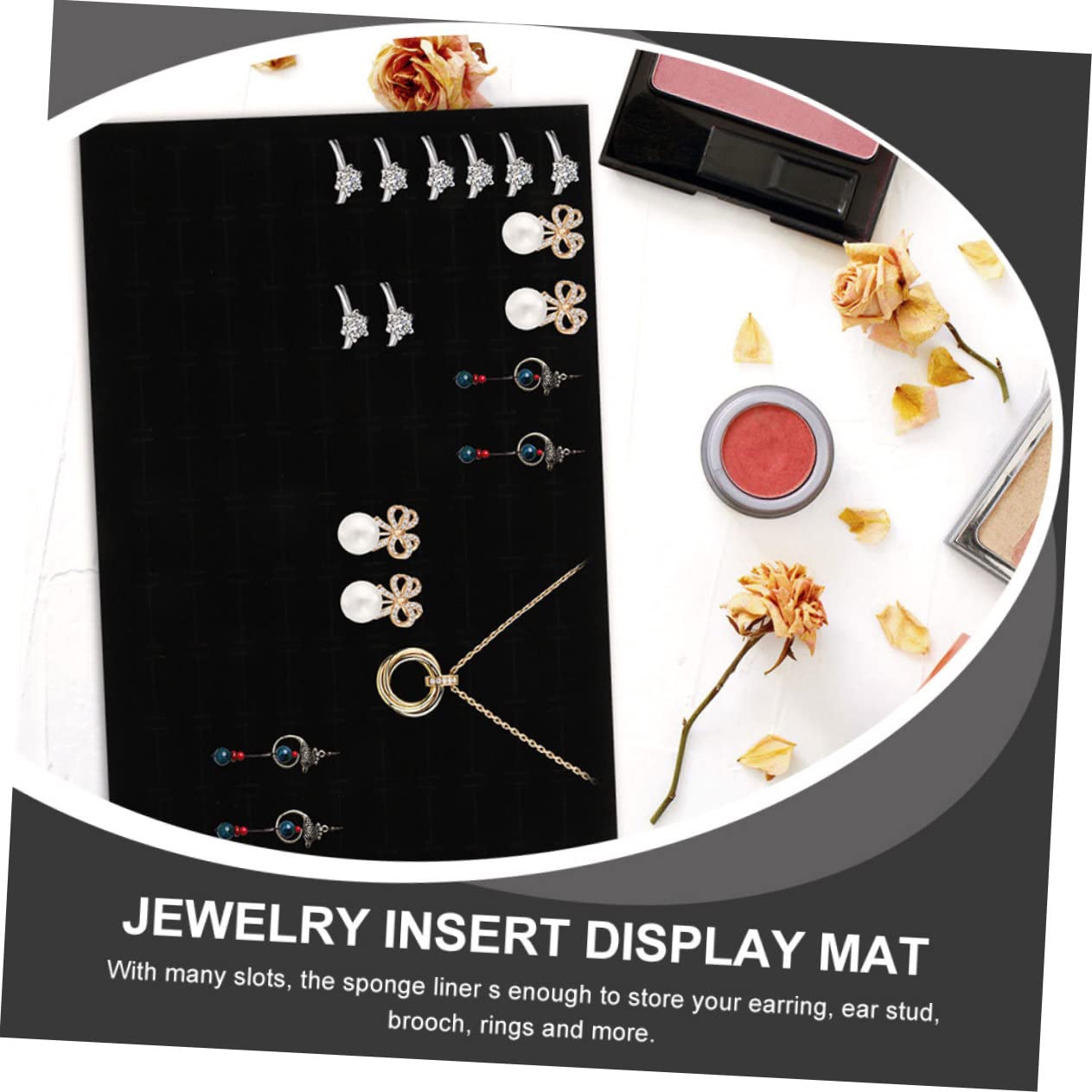 ADOCARN 2pcs Box Jewelry Sponge Pad Ring Display Stand Ornament Display Stand Trinket Tray Jewelry Box Insterts Foams Pad Jewelry Insert Tray Sponge Black Supplies Earrings Ear Stud Holder