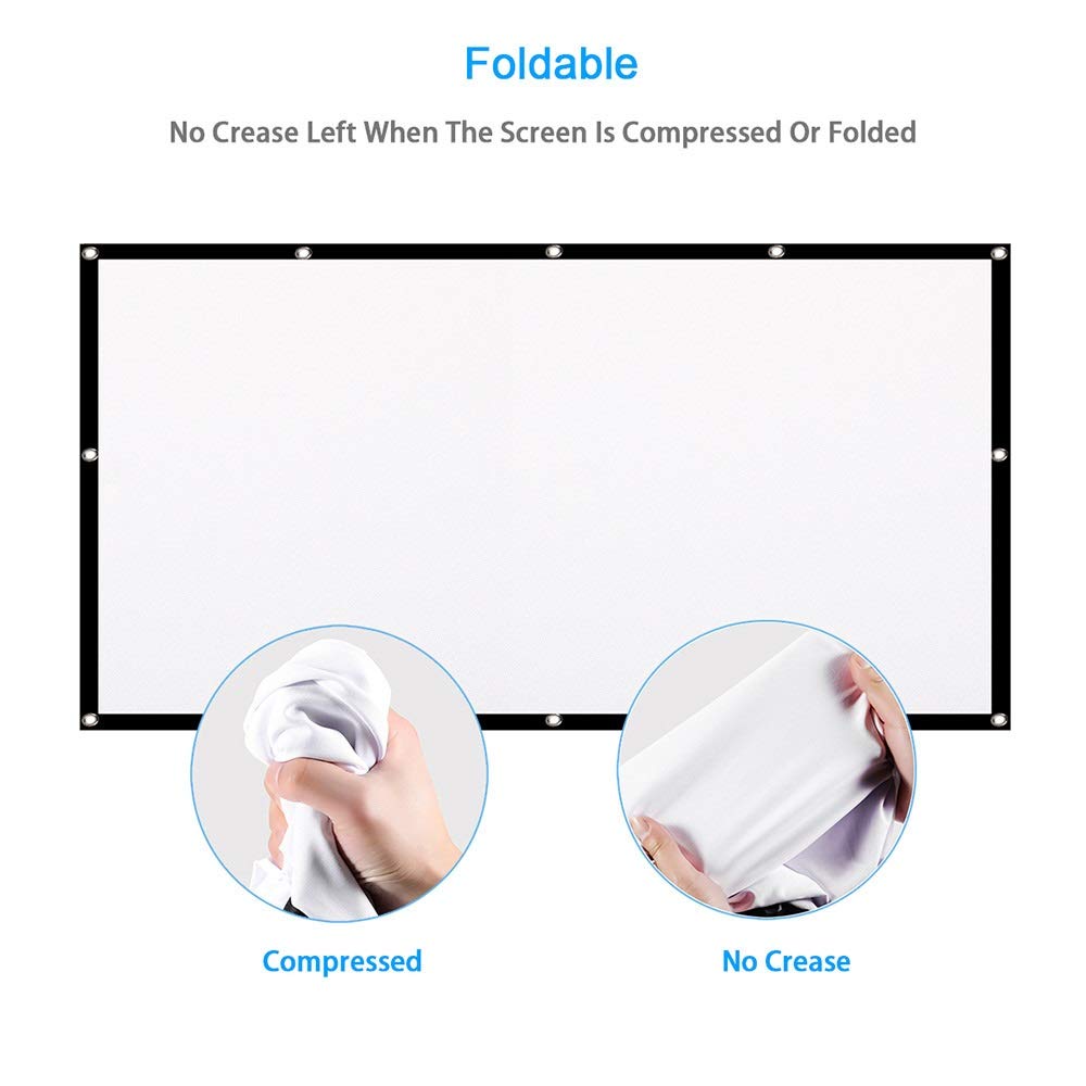 APAINI 100-inch/120-inch Portable Projector Screen 16:9 Projection Screen Foldable Thick Durable for Outdoor Home Theater (Size : 60 inch)