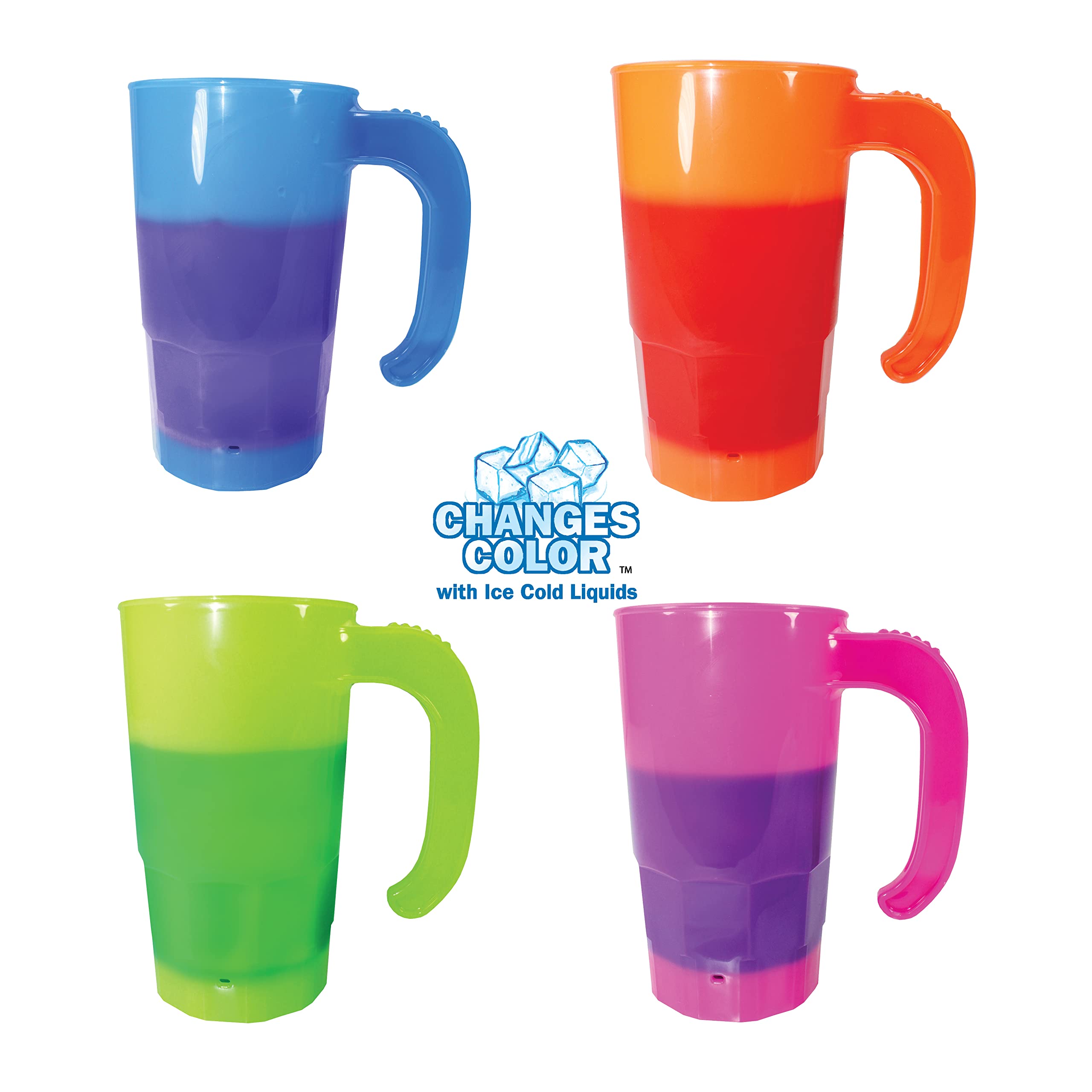 AAkron 20oz. Color Changing Stackable Beer Stein, Top Shelf dishwasher safe, BPA Free β set of 12 (Colors may vary)