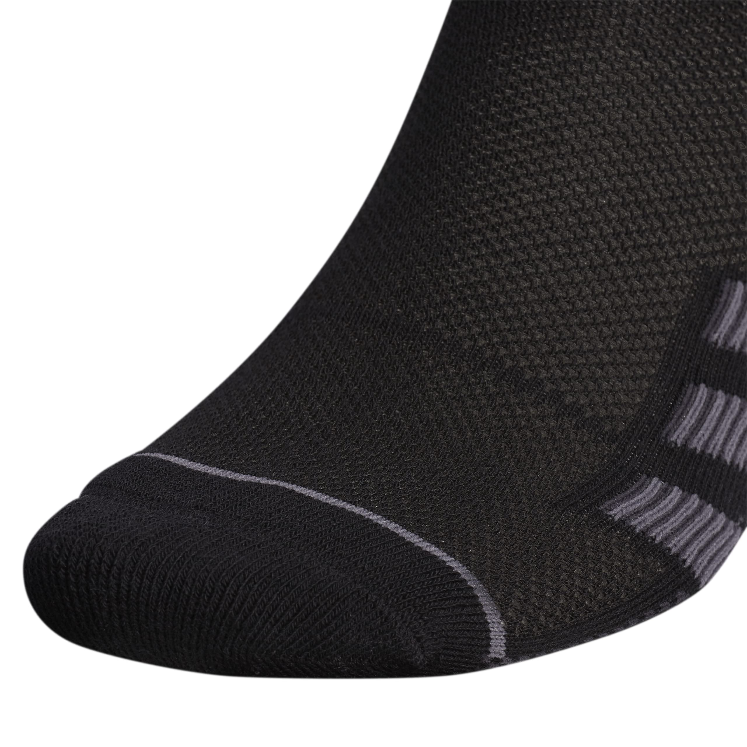 adidas Men's Superlite Stripe II 3-Pack Quarter, Black/Onix Grey/Night Grey, Large
