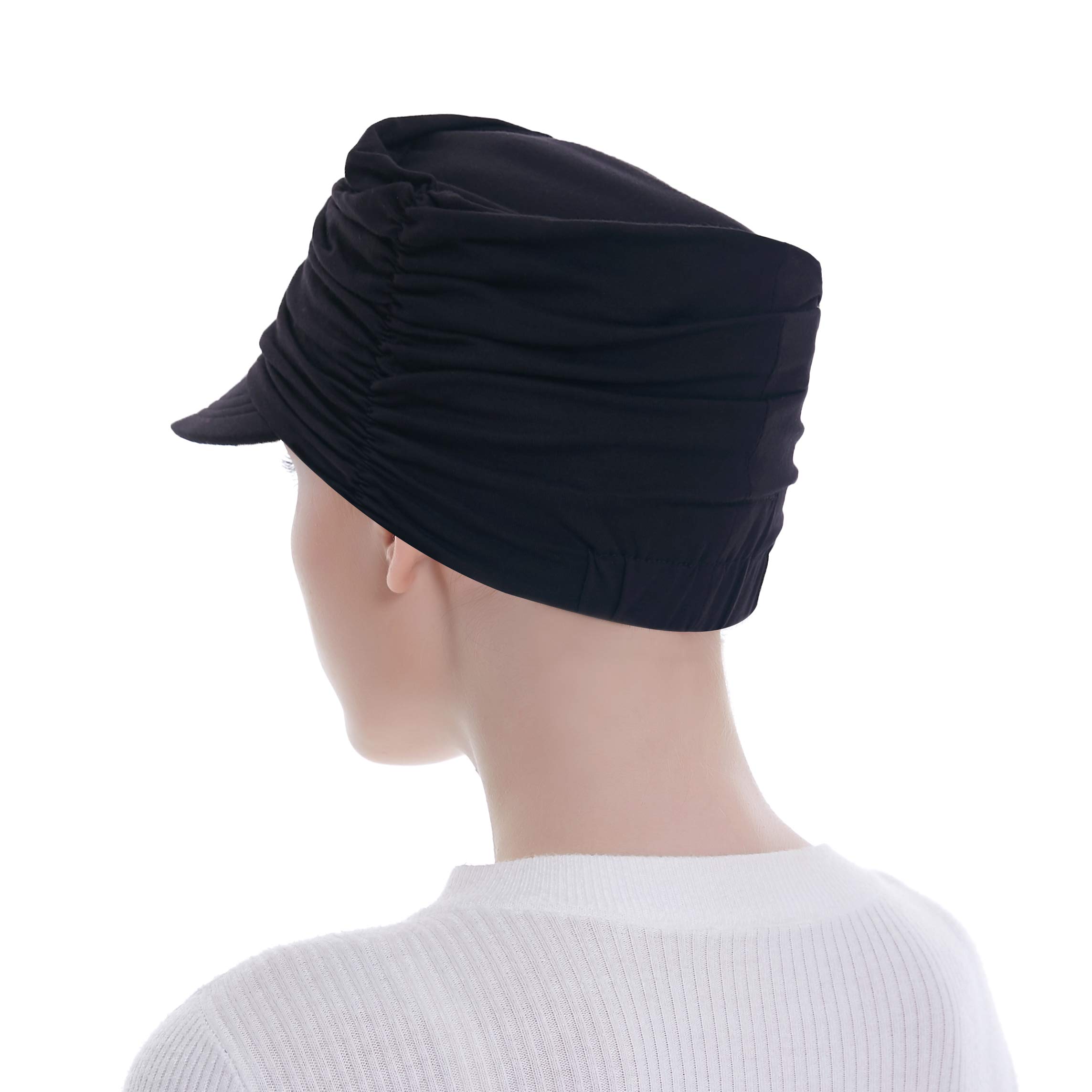 Bamboo Fashion Hat for Woman Daily Use with Brim Visor, Hats for Cancer Chemo Patients (Grey Light)