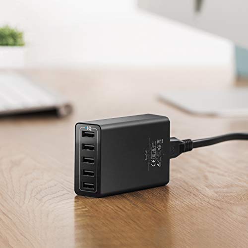 Anker 40W 5-Port USB Wall Charger, PowerPort 5 for iPhone XS / XS Max / XR / X / 8 / 7 / 6 / Plus, iPad Pro / Air 2 / mini, Galaxy S9 / S8 / Edge / Plus, Note 8 / 7, LG, Nexus, HTC and More, Black