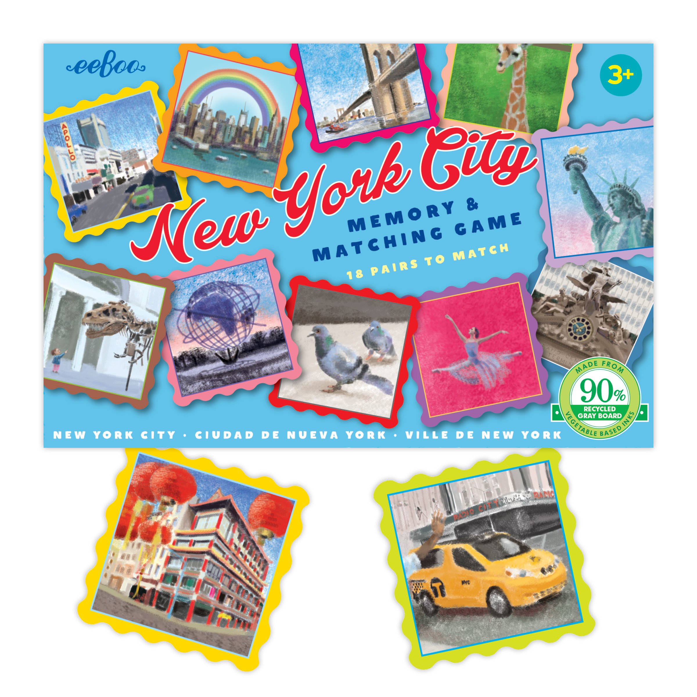 eeBoo: New York City Little Memory and Matching Game, Sharpens Recognition, Concentration and Memory Skills, for Ages 3 and Up, Provides Interaction Between Child and Parent
