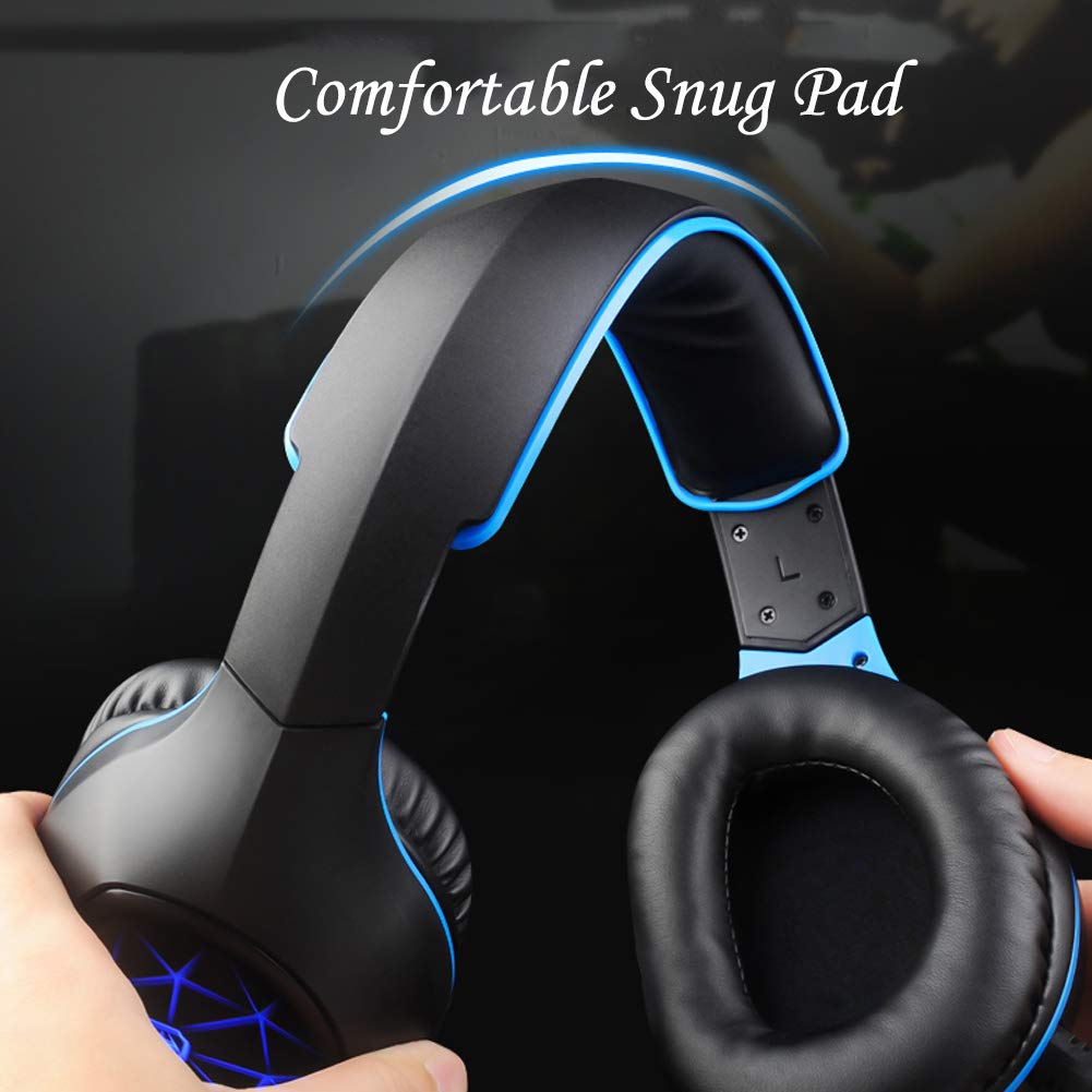Aolyty Pro Gaming Headset 7.1 Stereo Surround with LED Light Mic Noise Cancelling Over Ear Headphones Compatible with Computer Laptop Phone Tablet,PS5 PS4 (Green)