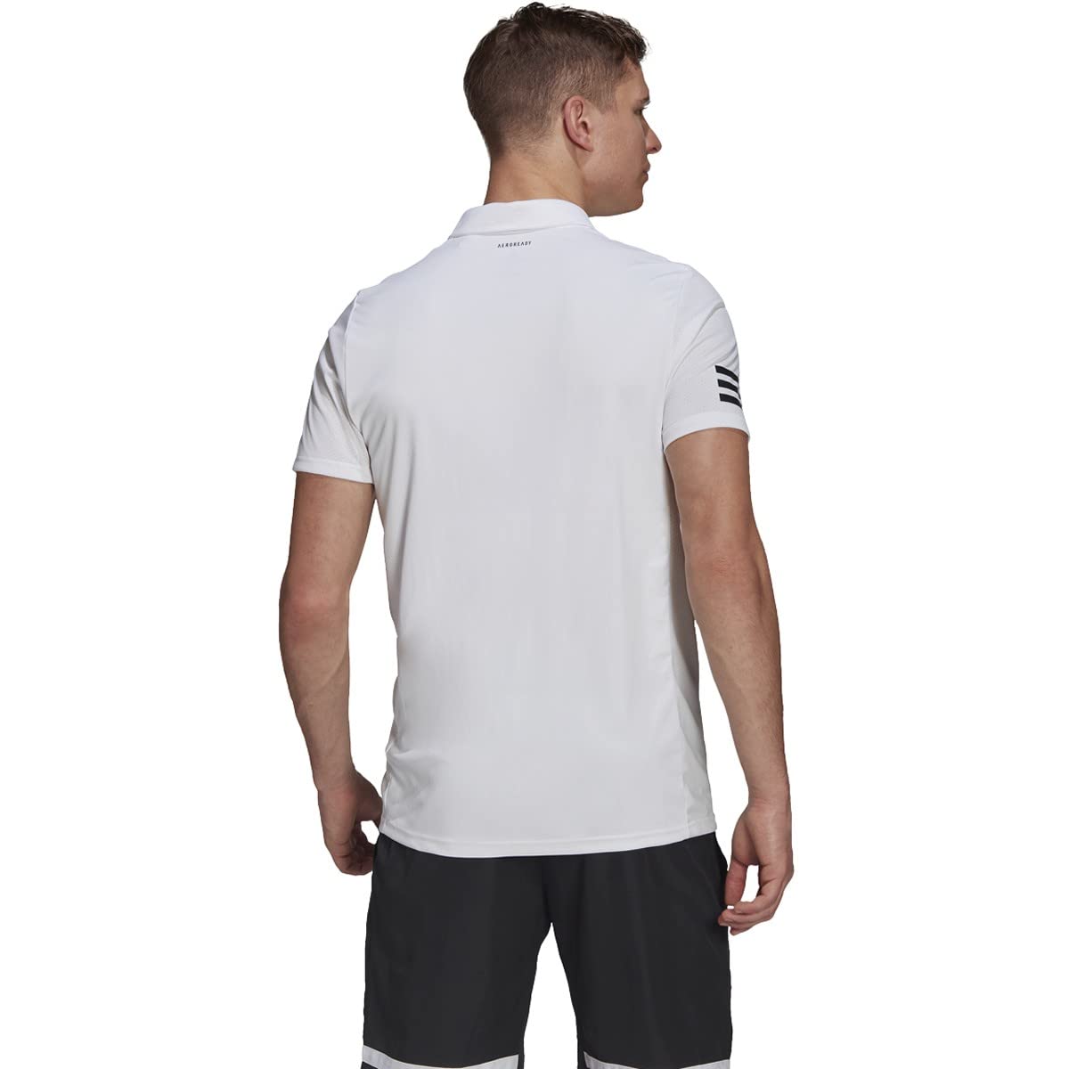 adidas Men's Tennis Club 3-Stripes Polo Shirt, White/Black, X-Large
