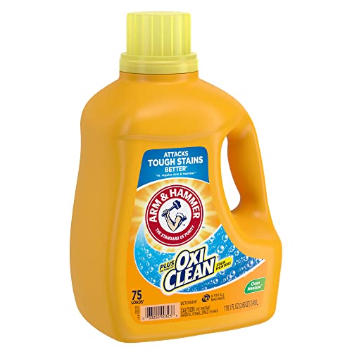 Arm & Hammer Plus OxiClean Clean Meadow, 75 Loads Liquid Laundry Detergent, 118.1 Fl oz