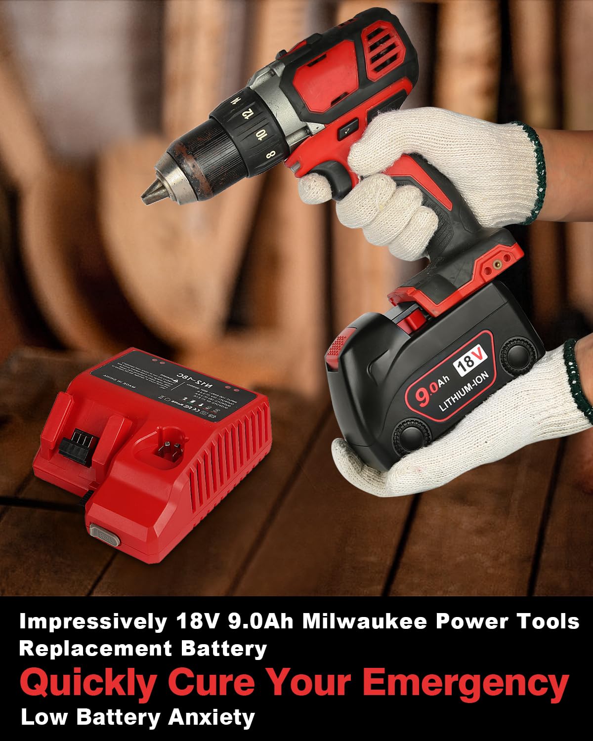 Aoasur 9.0Ah Replacement for Milwaukee 18v Battery (2-Pack)