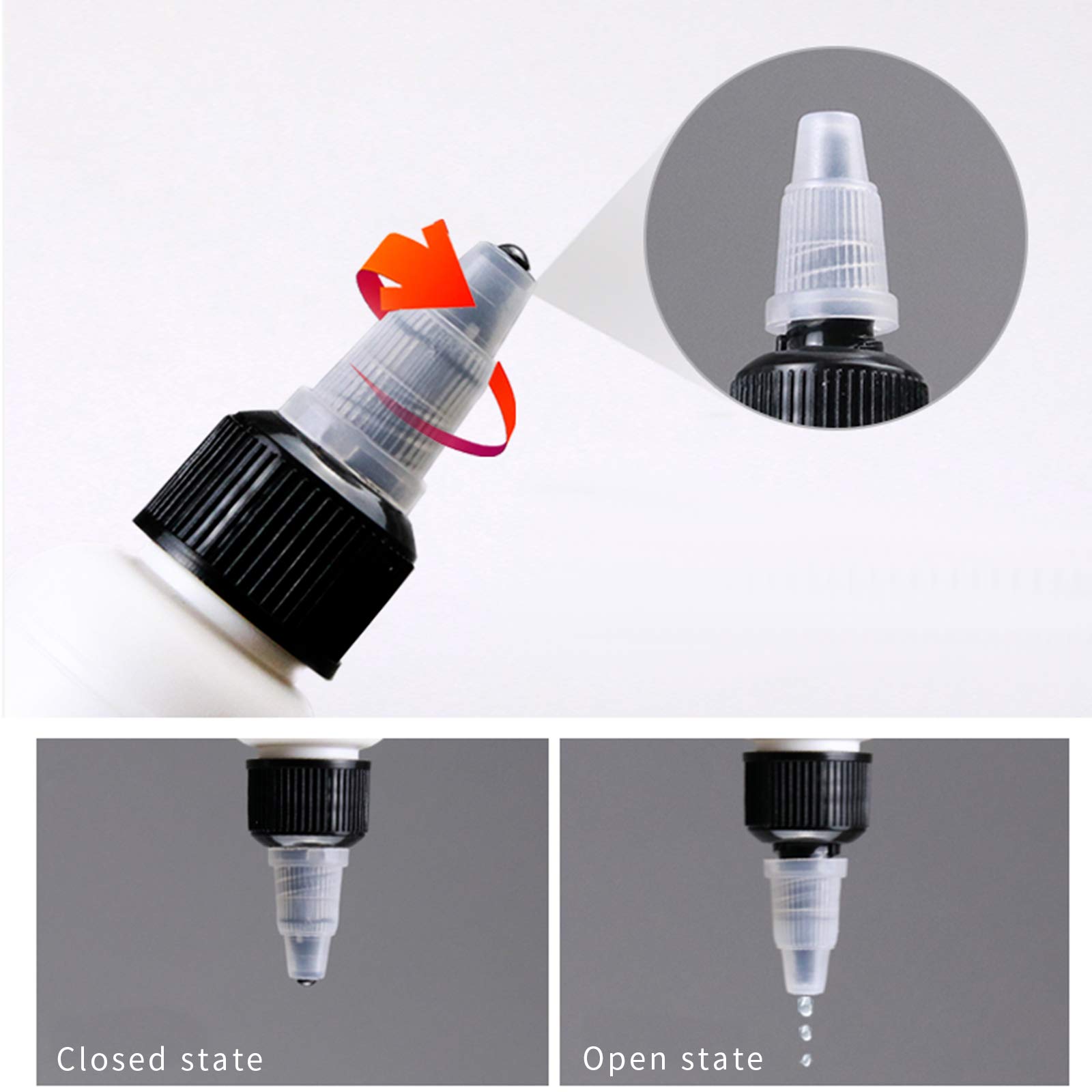 Cheeren 12Pcs 5oz/150ml Plastic Squeeze Dispensing Bottles with Black Twist Cap, Multi Purpose Bottle for Crafts, Art, Glue, Liquid,Kitchen,Household
