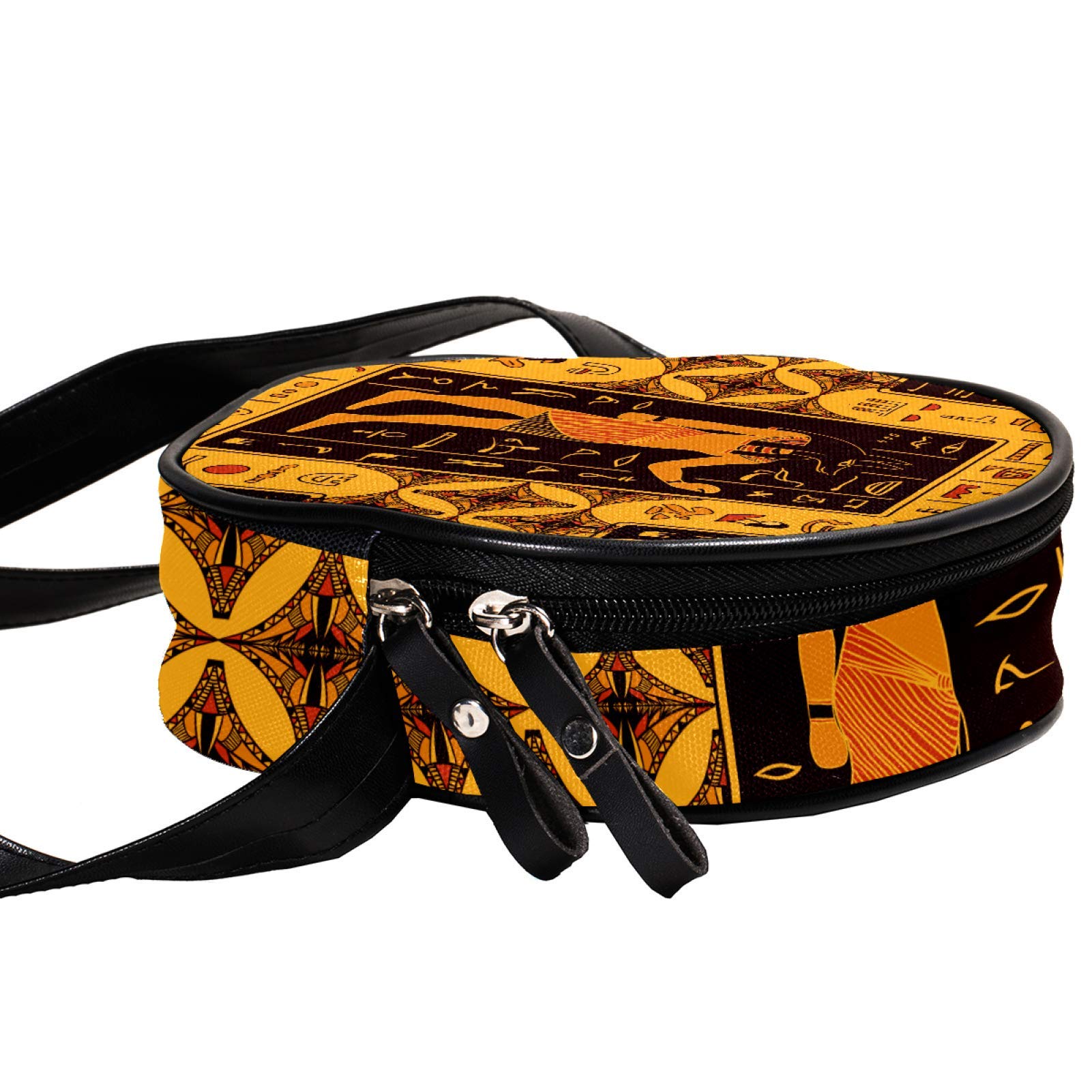 Egyptian Gods And Hieroglyphs Canvas Crossbody Bag Round shoulder Bag Circle Purse