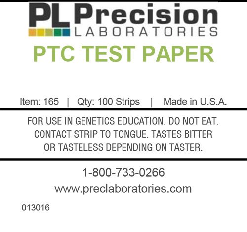 Nasco Phenylthiourea (PTC) Paper Strips - Genetic Taste Testing - 30µg Per Strip (2, Vial of 100)
