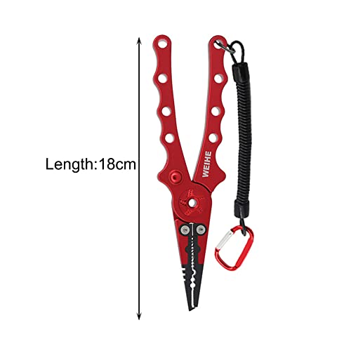Awakingdemi Portable Fishing Line Cutter Multi Tools Multifunctional Fishing Line Clamp Tool Aluminum Alloy with Buckle Rope