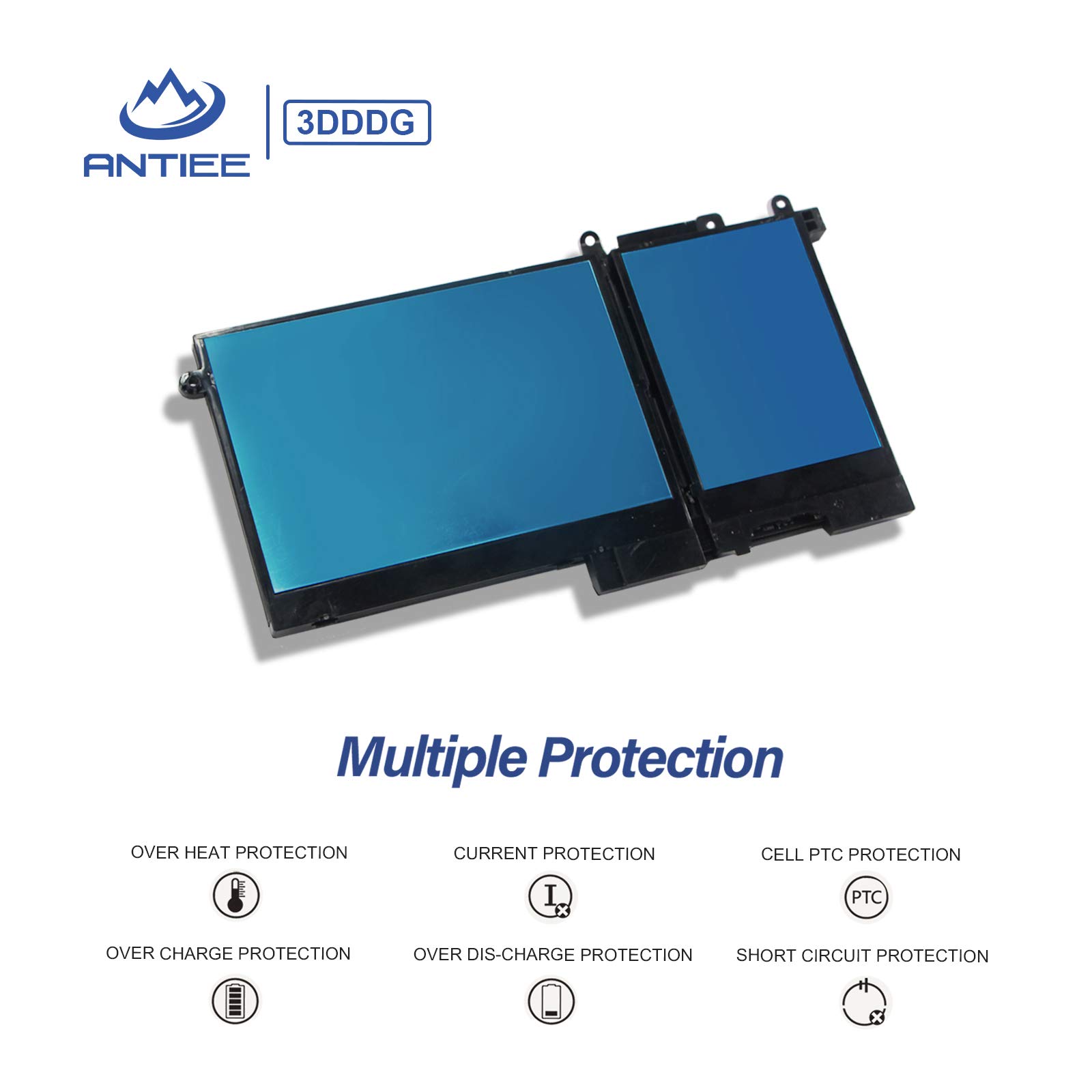 ANTIEE 42Wh 3DDDG Laptop Battery for Dell Latitude 5280 5288 5290 5480 5488 5490 5491 5495 5580 5590 E5280 E5480 E5580 E5490 E5590 Precision 3520 3530 Series 3VC9Y 049XH 45N3J 080JT9 RRJDX 11.4V 3Cell
