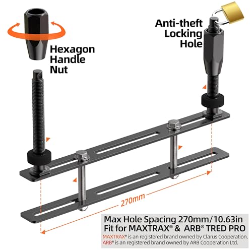 ALL-TOP Recovery Board Mount Kits, Universal Brackets for Traction Tracks, Adjustable DIY Installtion Sets to Roof Racks, Crossbars & Cargo Basket