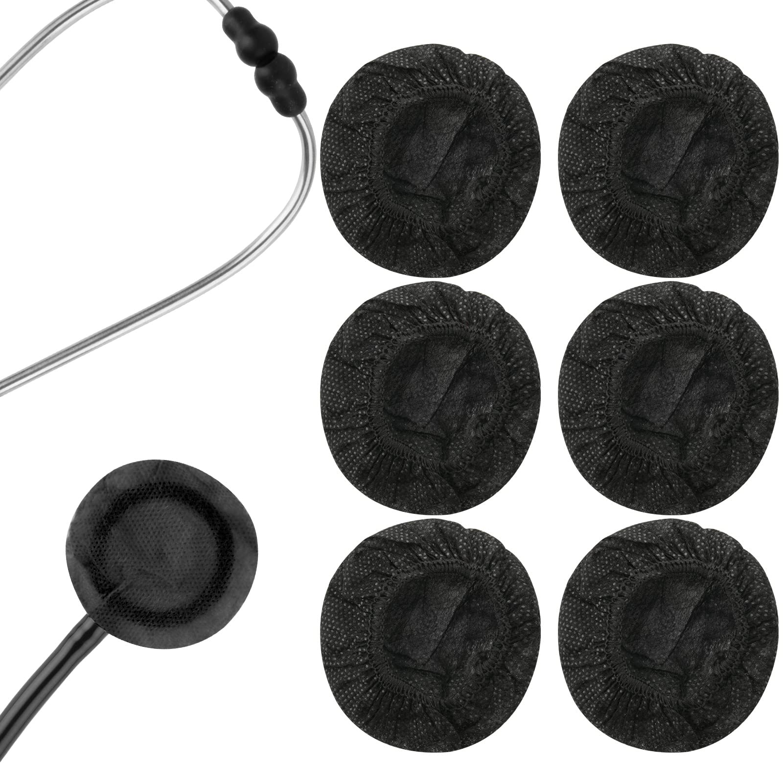 Beautyflier 100 PCS Disposable Stethoscope Covers, Non-Woven Stethoscope Head Covers for Doctor, Nurses, Health Care Workers (Black)