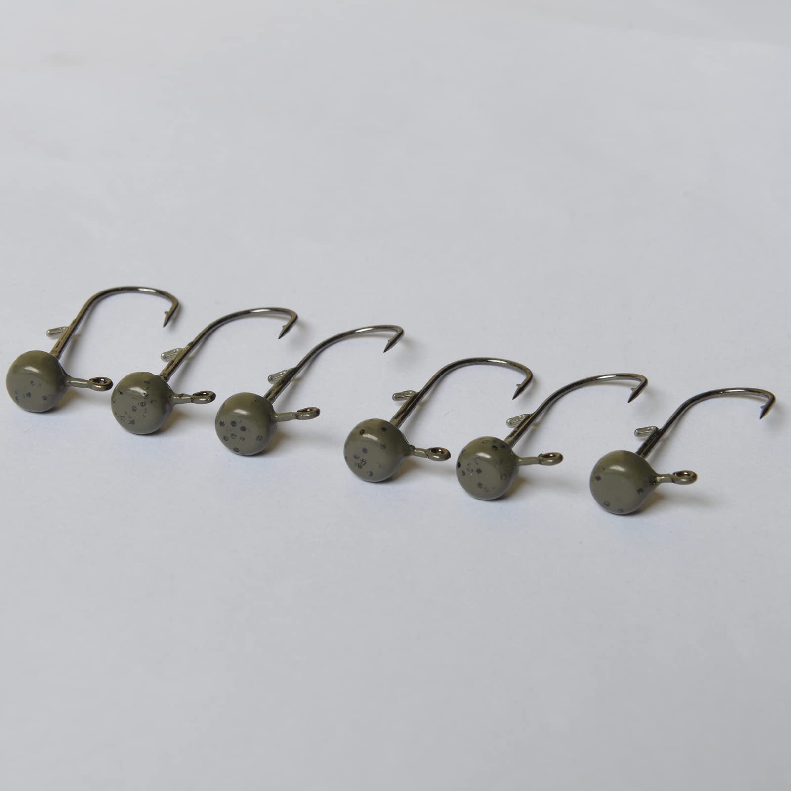 Alichino 1/15oz 1# Hook,6 pcs greenpumpkin Tungsten Mushroom jig Head,Tungsten jig Head for bass