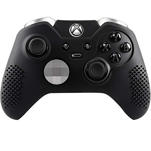 Antil-Slip Silicone Controller Cover Protective Case for Xbox One Elite Controller Soft Cover Skin with 2 Thumb Grips(Black)